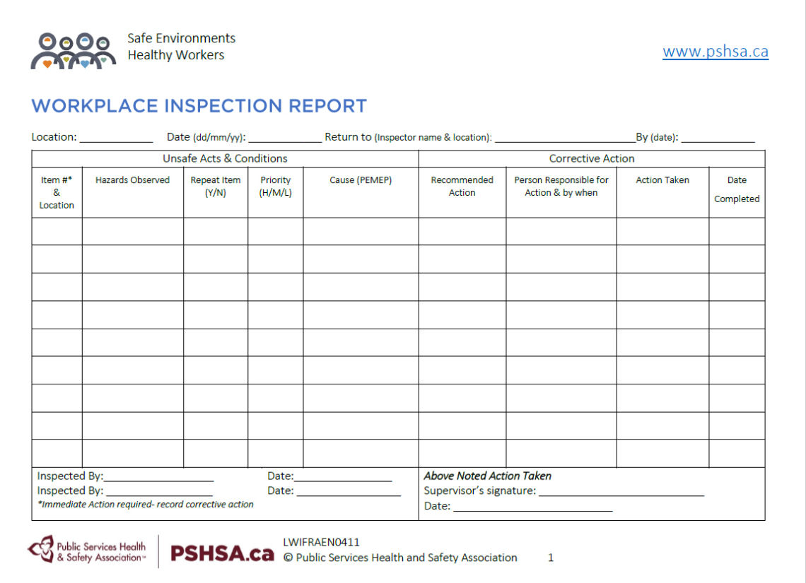 Monthly Health And Safety Report Template